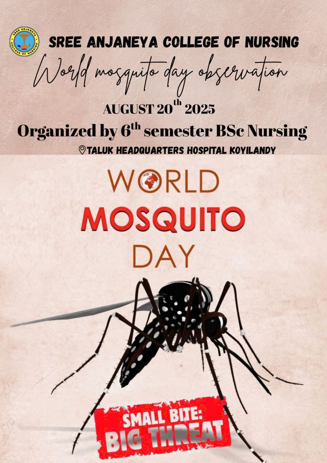 World Mosquito Day Observation – Sree Anjaneya College of Nursing